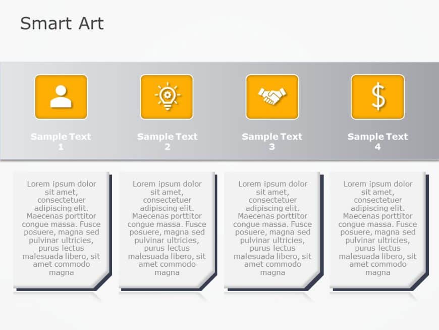 SmartArt List Horizontal Picture 4 Steps PowerPoint Template | SlideUpLift