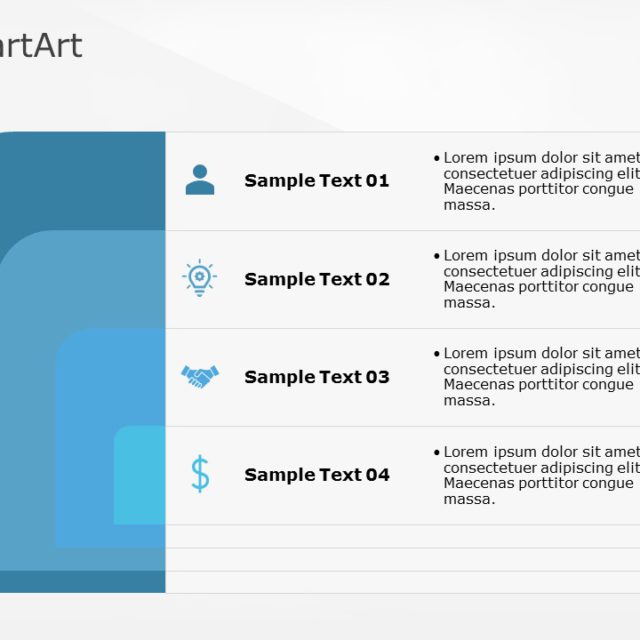 SmartArt List Segment 4 Steps