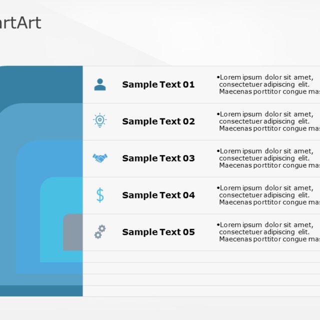 SmartArt List Segment 5 Steps