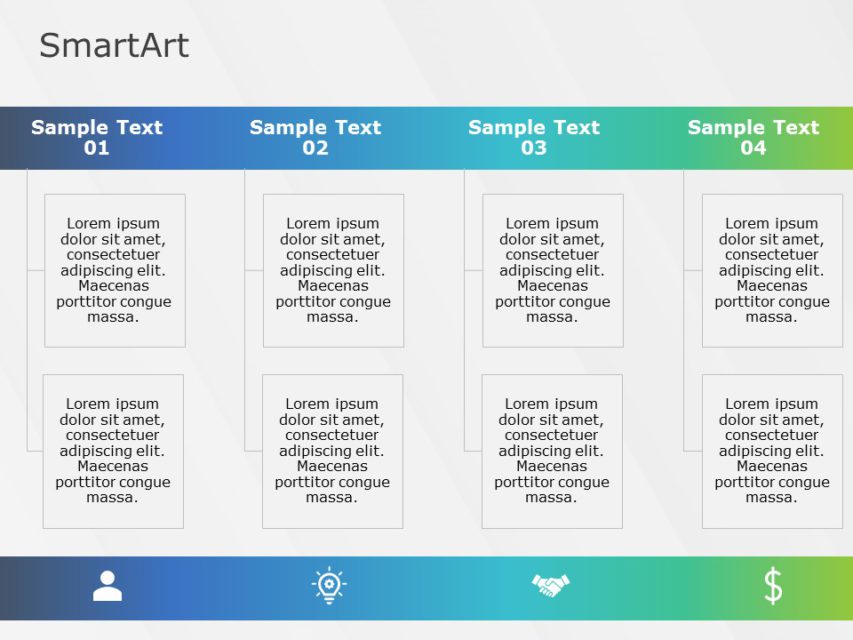 SmartArt List Trapezoid 4 Steps | SlideUpLift