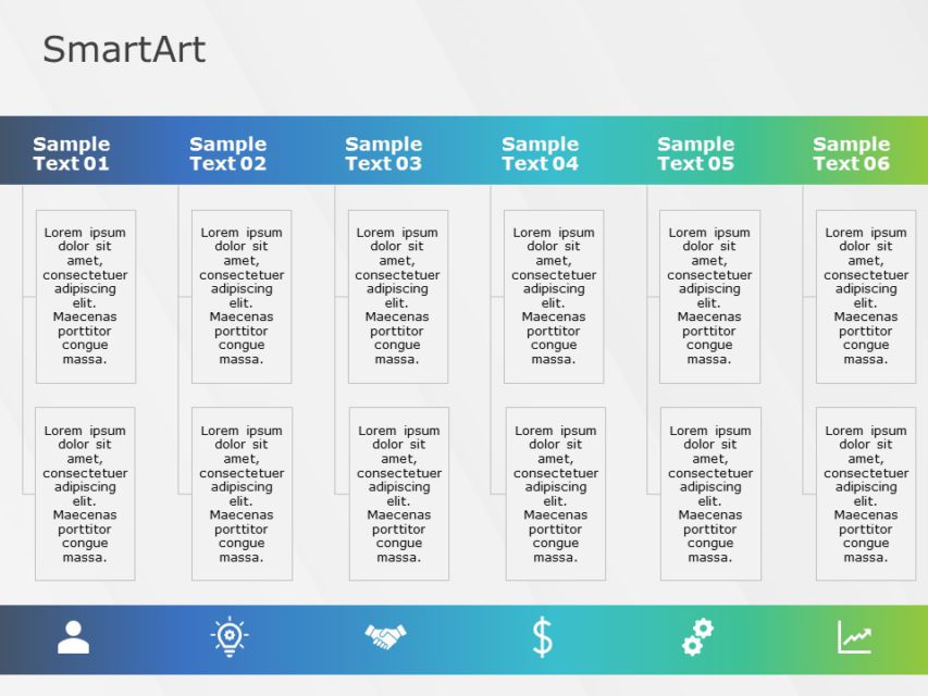 SmartArt List Nested Steps 6 Steps | SlideUpLift