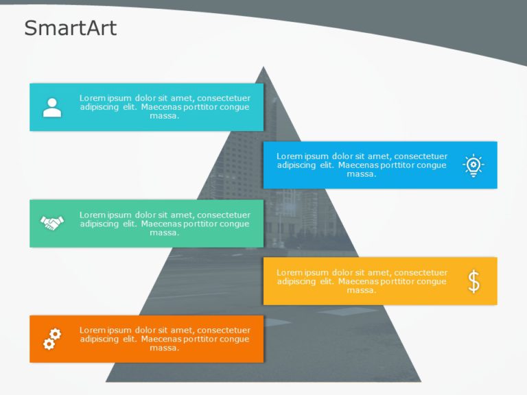 SmartArt Hierarchy Org Chart 5 Steps SlideUpLift