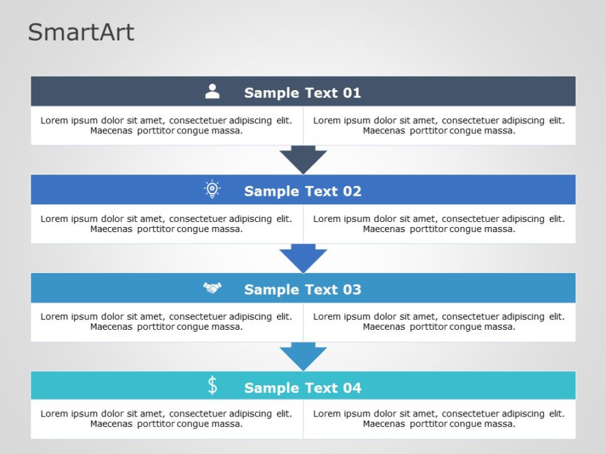 SmartArt List Segment 4 Steps | SlideUpLift