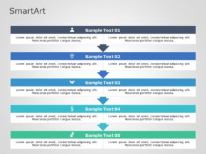 SmartArt List Segment 5 Steps | SlideUpLift