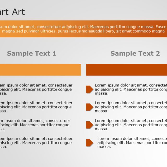 SmartArt List Text Blocks 2 Steps PowerPoint Template