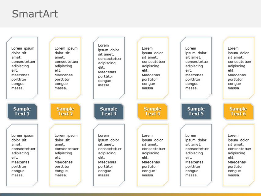 SmartArt List Stacked list 6 Steps | SlideUpLift