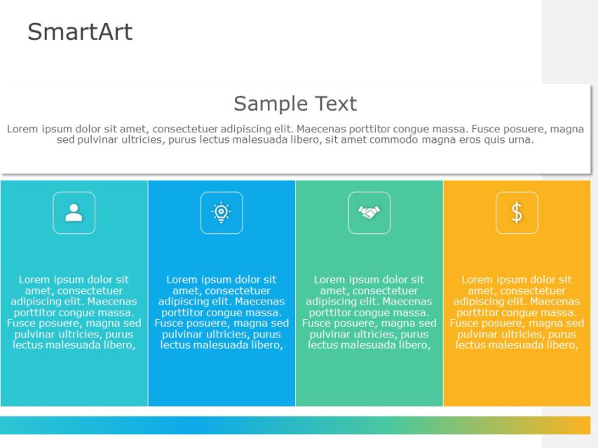 SmartArt List Table 4 Steps | SlideUpLift