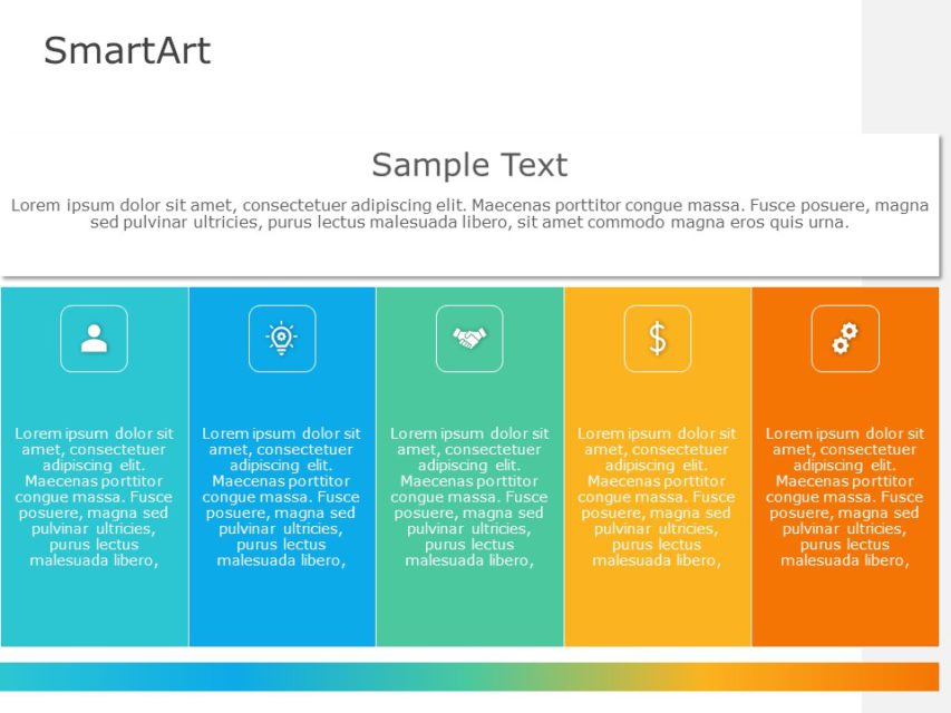 SmartArt List Table 5 Steps | SlideUpLift