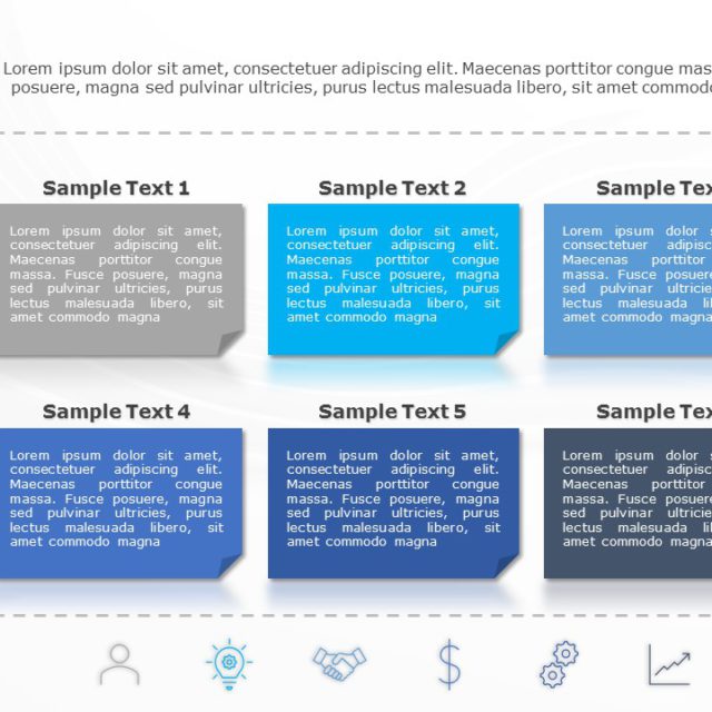 SmartArt List Text Blocks 2 Steps PowerPoint Template