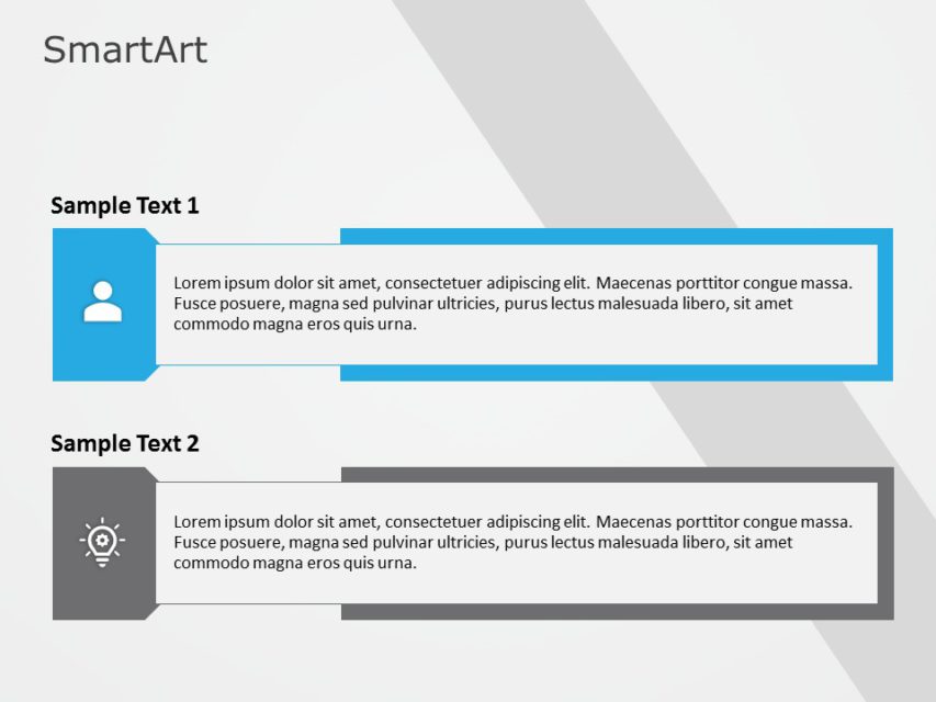 SmartArt List Vertical Accent 2 Steps | SlideUpLift