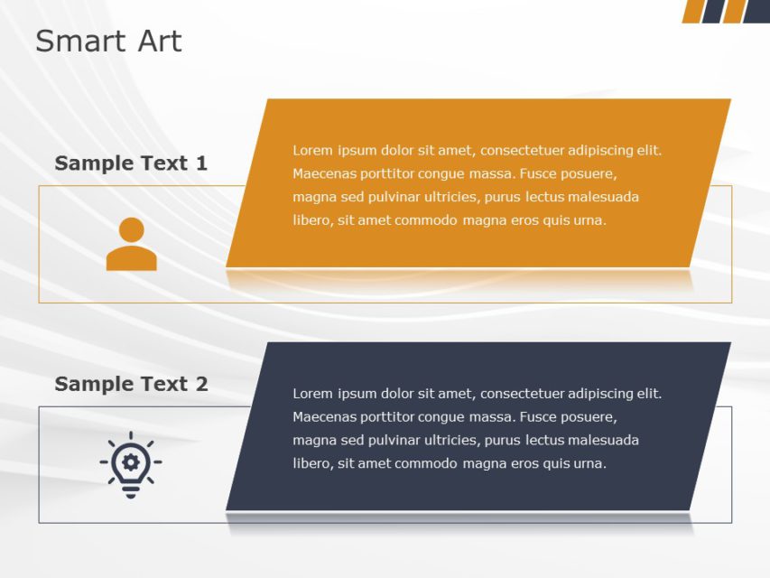 SmartArt List Vertical Box 2 Steps PowerPoint Template | SlideUpLift
