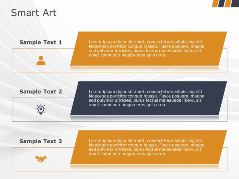 SmartArt List Vertical Block 3 Steps