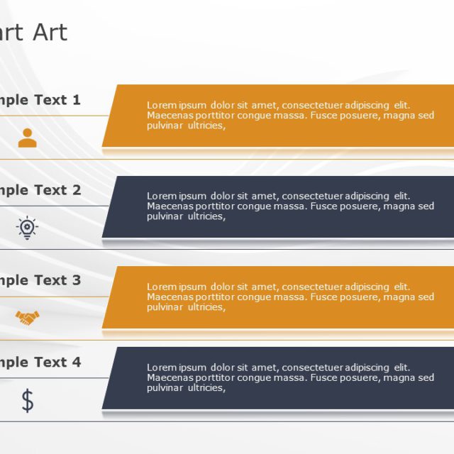 SmartArt List Matrix 4 Steps PowerPoint Template