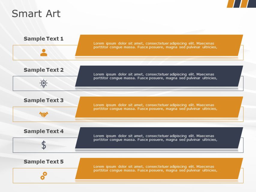 SmartArt List Vertical Box 5 Steps PowerPoint Template | SlideUpLift