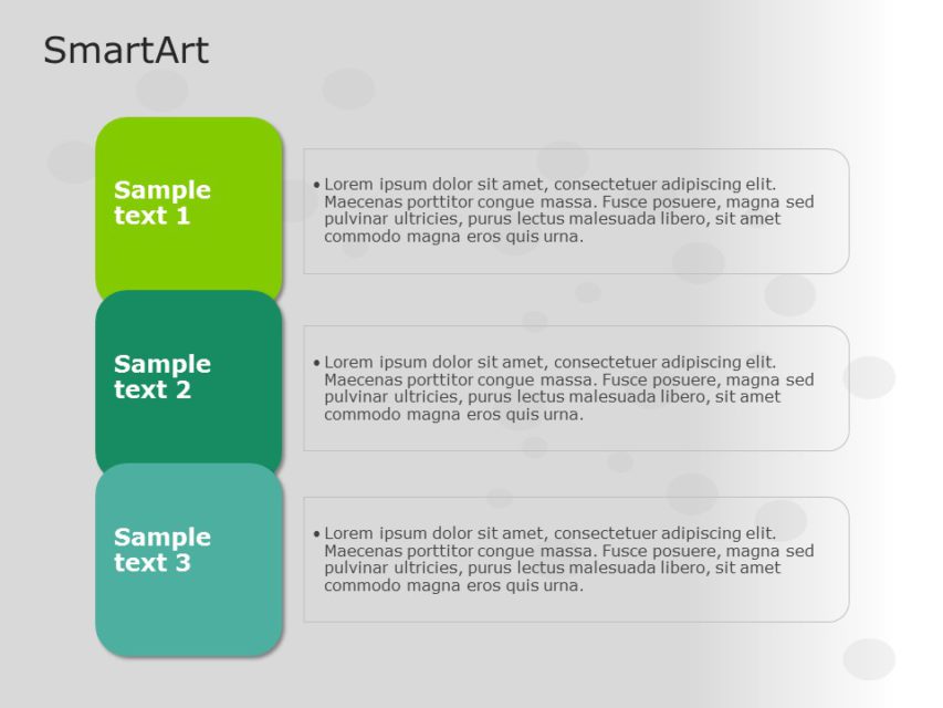SmartArt List Vertical Block 3 Steps | SlideUpLift