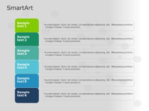 SmartArt List Vertical List 6 Steps | SlideUpLift