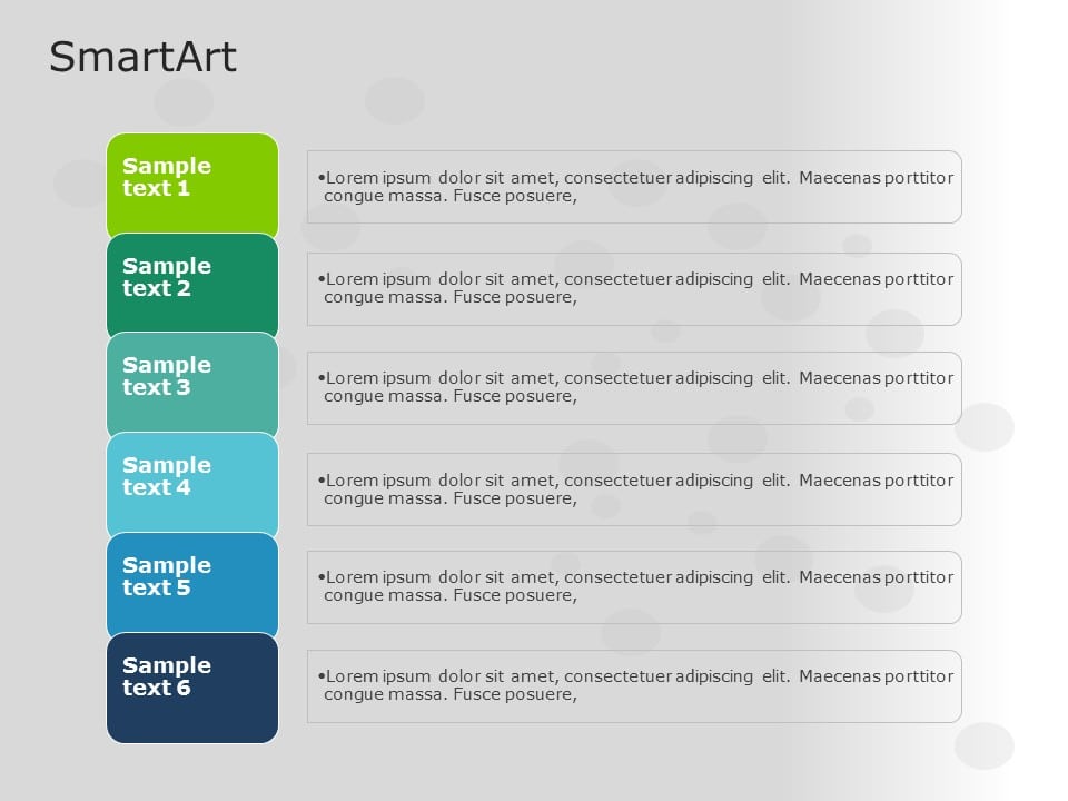 SmartArt List Vertical List 6 Steps
