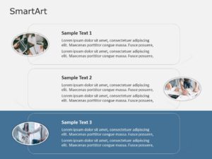 SmartArt List Vertical Block 3 Steps | SlideUpLift