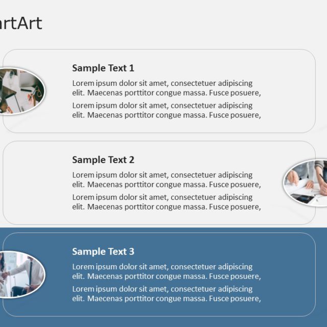 SmartArt List Vertical Table 3 Steps