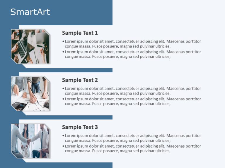 SmartArt List Vertical Table 3 Steps