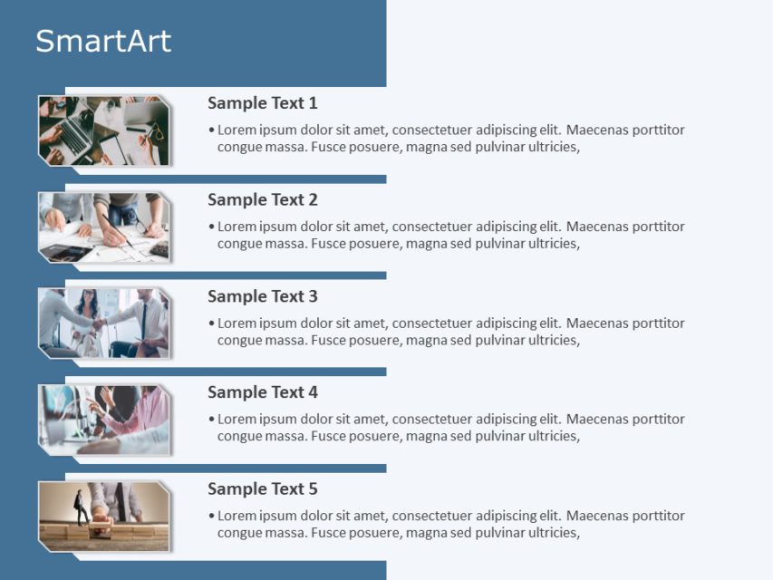 SmartArt List Vertical Picture 5 Steps1 | SlideUpLift