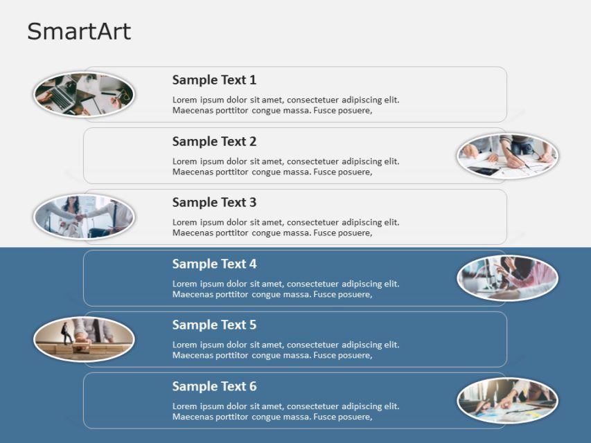 SmartArt List Vertical Picture 6 Steps | SlideUpLift