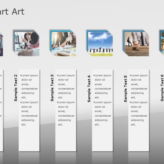 SmartArt List Vertical Box 6 Steps PowerPoint Template