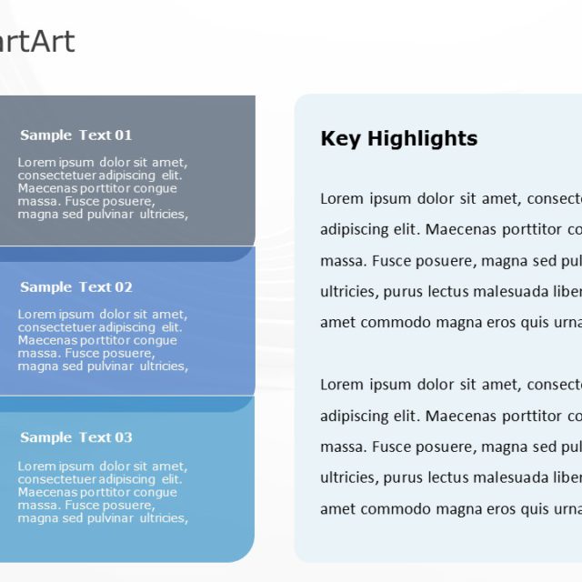 SmartArt List Table 3 Steps
