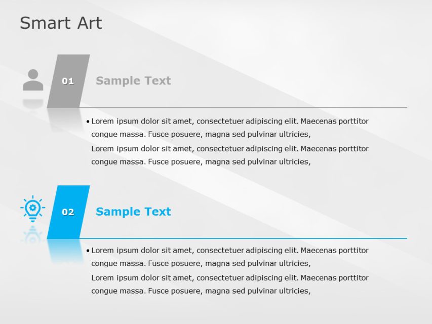 SmartArt List Vertical Tabs 2 Steps PowerPoint Template | SlideUpLift