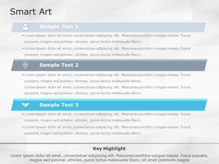 SmartArt List Vertical Textbox 3 Steps PowerPoint Template | SlideUpLift