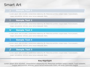 SmartArt List Vertical Bracket 5 Steps PowerPoint Template | SlideUpLift