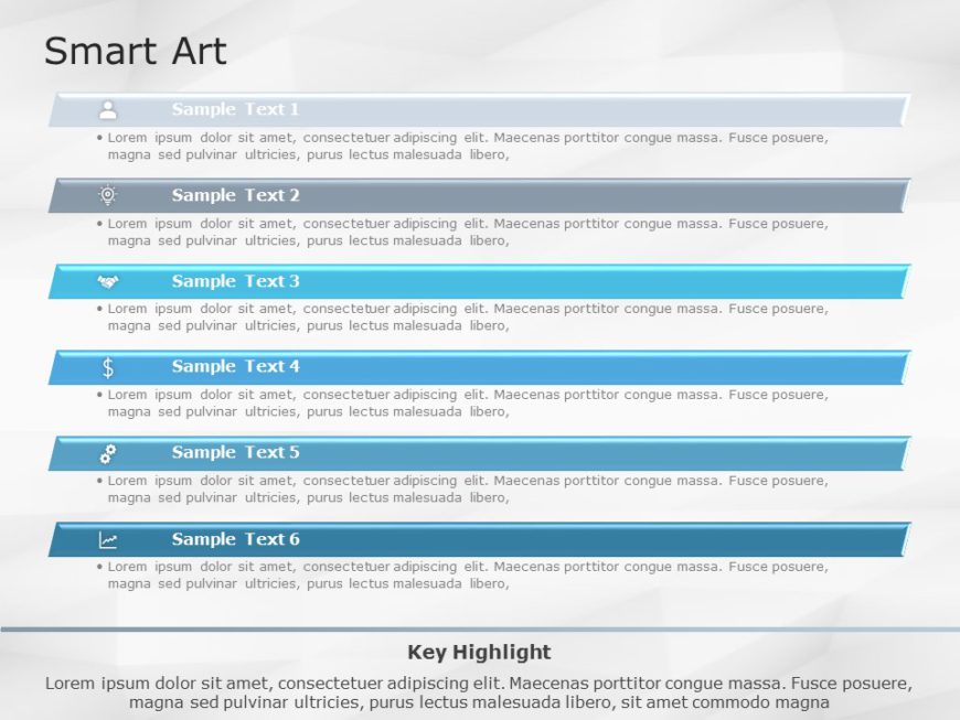 SmartArt List Alternating Textbox 3 Steps PowerPoint Template | SlideUpLift