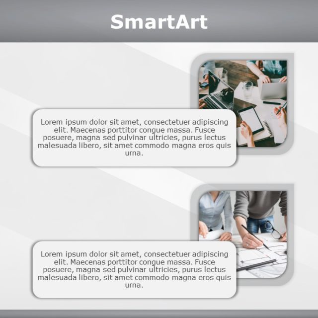 SmartArt Picture Horizontal Layout 3 Steps