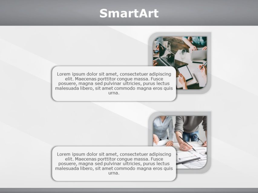 SmartArt Picture Horizontal Layout 2 Steps | SlideUpLift