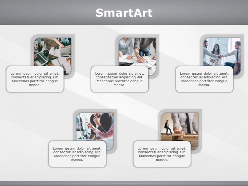 SmartArt Picture Horizontal Layout 5 Steps | SlideUpLift