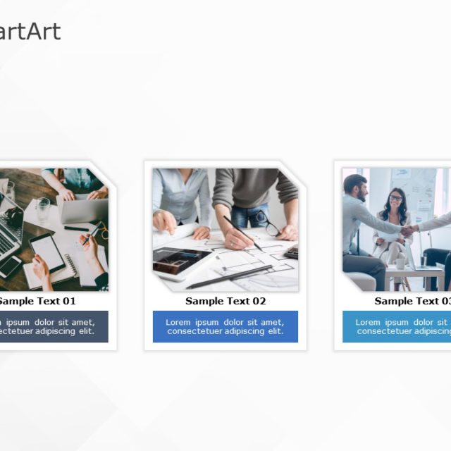 SmartArt Picture Horizontal Layout 3 Steps