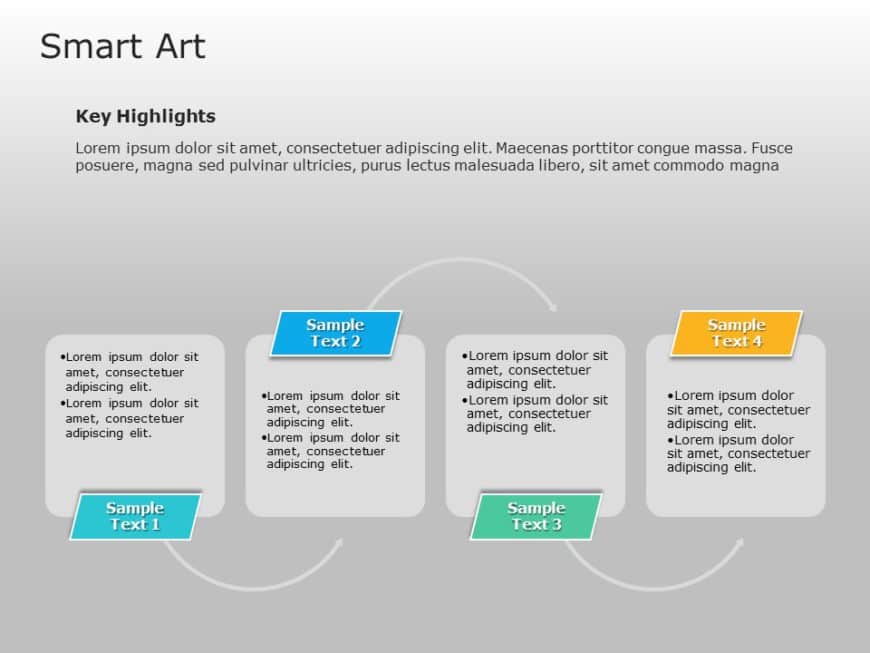 SmartArt Process Alternating Flow 4 Steps PowerPoint Template | SlideUpLift