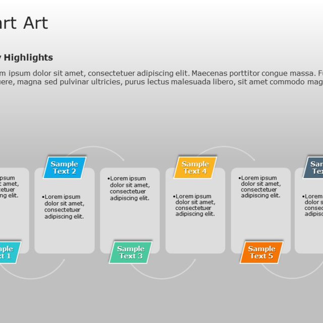 SmartArt Process Alternating Flow 4 Steps PowerPoint Template