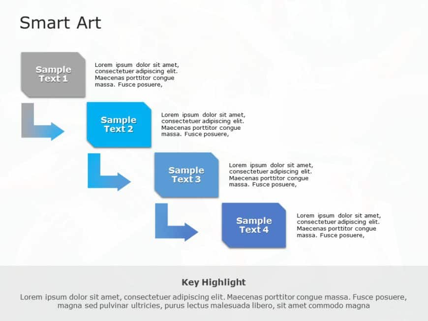 SmartArt Process Step Down 4 Steps PowerPoint Template | SlideUpLift