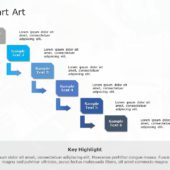 SmartArt Process Step Down 5 Steps PowerPoint Template