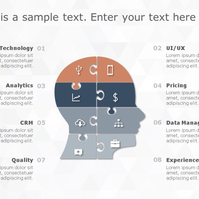 Animated Puzzle Diagram 5 PowerPoint Template