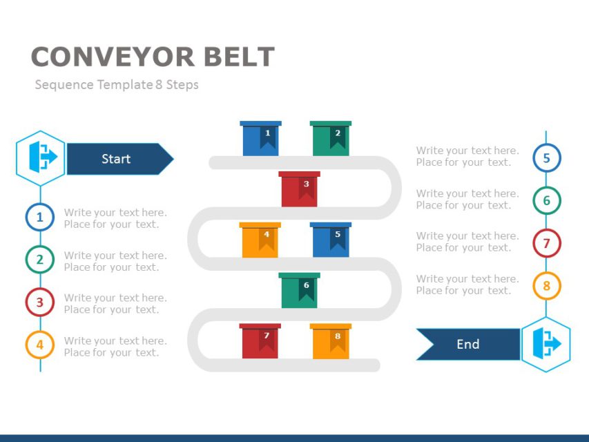 Conveyor Belt Process Flow 01 PowerPoint Template | SlideUpLift