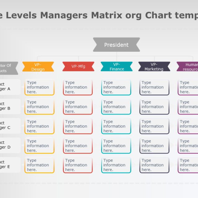 Project Organizational Chart PowerPoint Template