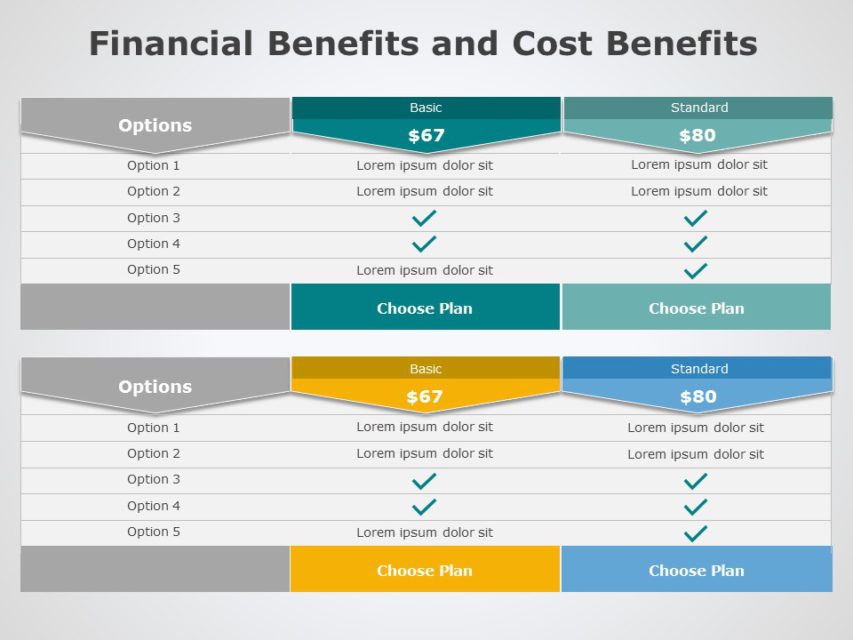 Pricing Options Table PowerPoint Template | SlideUpLift