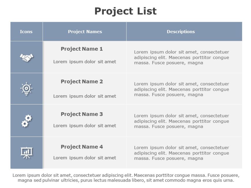 1047+ Free Editable Project List Templates For PowerPoint | SlideUpLift