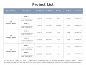 1047+ Free Editable Project List Templates For PowerPoint | SlideUpLift