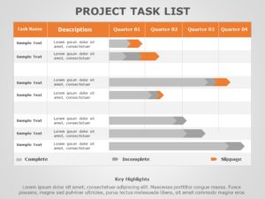 Project Task List 10 PowerPoint Template | SlideUpLift