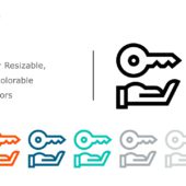 Box Bulb Solution Icon PowerPoint Template