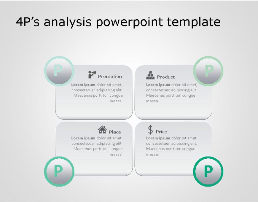 4P Marketing Framework for business use -2d PowerPoint Template ...