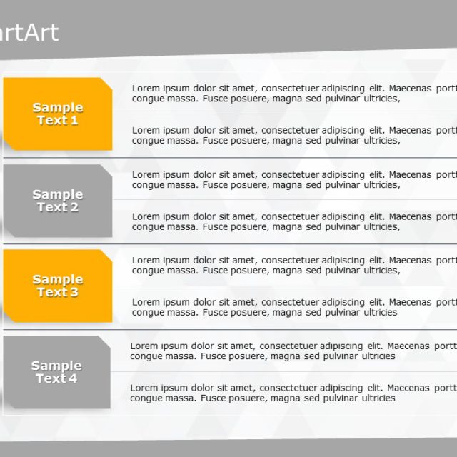 SmartArt List List MultipleLines 6 Steps